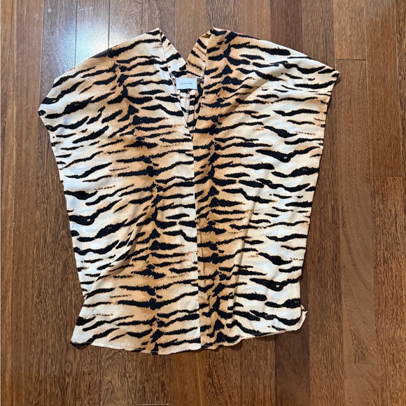 Adrienne | Tops | Adrienne Tiger Stripe Blouse Black And Tan | Poshmark